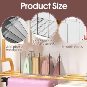 Purse Organizer for Closet,Adjustable Shelf Divider for Closet, Clear Purse Organizers for Closet Bookshelf Separator Dividers in Bedroom, Office (CLEAR, 5LAYER)