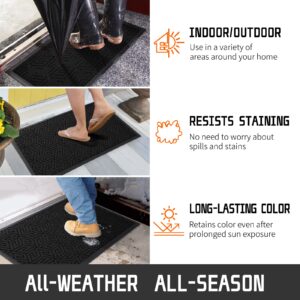 Yimobra Front Door Mat Outside Entrance, 72x24 Runner, Waterproof All-Season Weather Large Doormat, Non Slip Natural Rubber, Stain and Fade Resistant, Indoor Outdoor Mat, Easy Clean Patio, Black