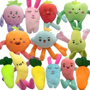 yunkingdom cute carrot fruits dog squeaky toys dog toy for pet puppy small dog (pack for 13)