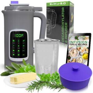 decarboxylator and infuser machine, magic herb butter machine, oil infuser machine, gummy maker, mess-free, easy to use, make desserts, tincture, lotions & more, includes strainer – ediwhip 2.0