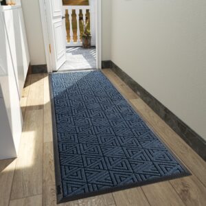 yimobra front door mat outside entrance 72 x 24, waterproof and washable outdoor mat, non slip rubber backing, heavy duty welcome matt for home entry floor porch garage office, low profile, blue