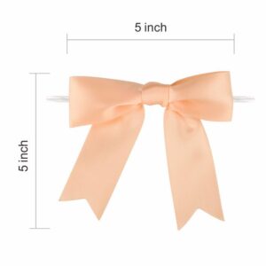 Meseey 60 Pcs 5 Inches Twist Tie Satin Ribbon Bows Pretied Premade Craft Bows for Treat Bags Gift Wrapping Basket Wedding Baby Shower Brithday Christmas Party (Pastel)