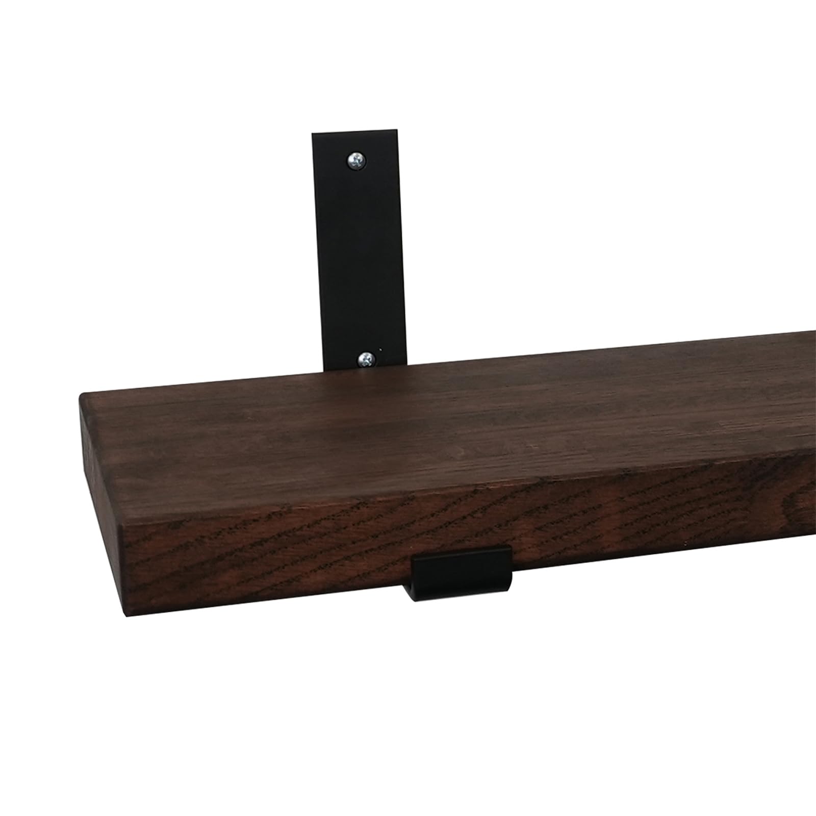 CONSDAN Floating Shelves, USA Grown Solid Oak Hardwood, Wall Shelves for Bedroom, Bathroom, Living Room, Kitchen, 24x7.5x1.5 in, Dark Walnut