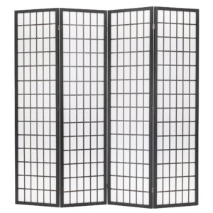 room divider 6ft folding oriental shoji screen - portable privacy divider with 4 panels, freestanding japanese-inspired wood partition screen, white