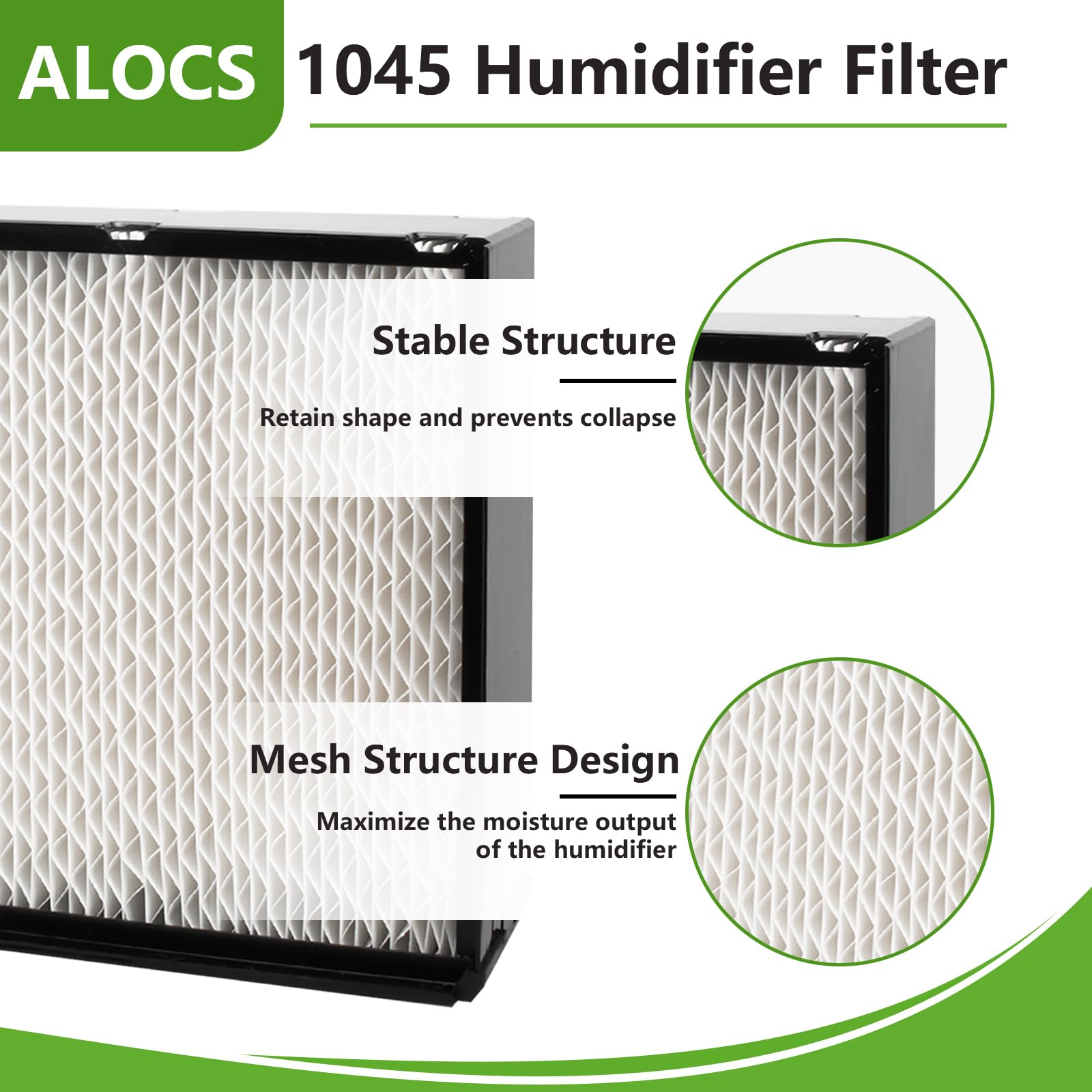 1045 Humidifier Wick Filter Replacement for Aircare Essick Air Evaporative Humidifiers - Compatible with H12300, H12300HB, H12400, H12400HB, H12600, H12600, H12001, H12AEUO, H12AUKP