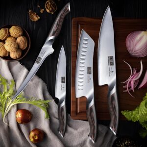 HOSHANHO 16-Piece Knife Set, Japanese AUS-10 Stainless Steel Kitchen Knife Set, Ultra Sharp Chef Knife Block Set with Sharpener