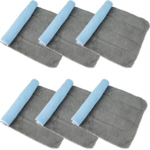 6 pack 2-side washable reusable mop pads refills compatible with mr.siga professional microfiber mop,double use wet＆dry microfiber mop pads 16.5 * 9" (42 * 23 cm)