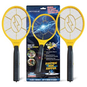 devogue® pack of 2 electric fly swatter bug zapper battery operated flies killer indoor & outdoor pest control mosquito zapper and insect catcher racket (packing may vary)