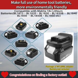 MAKBOS for Makita for Milwaukee Battery Adapter,MT18MIL Battery Adaptor Compatible for Makita 18V Lithium-ion Battery Convert to Milwauke M18 18V Battery,for Milwaukee 18V Cordless Power Tools