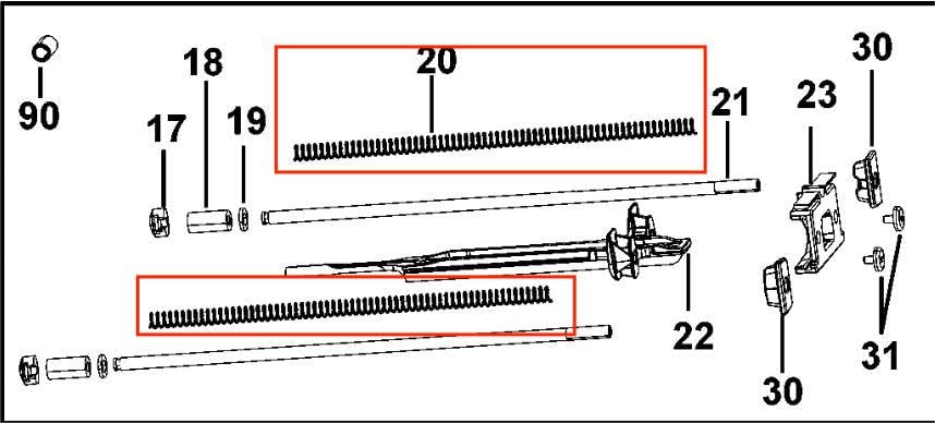 GJYSYP Compatible with DEWALT (DCN692、DCN690) Part No. N233943 N386480 Reset Spring Replacement Kit DCN21PLB DCN21PLM1 DCN693B DCN690B BCF30PTB DCN692M1 CMCN621PLB DCN692B BCF28WWB (2 springs)