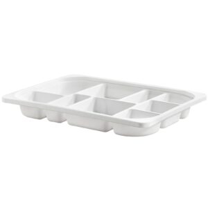 Beright Storage Tray with Compartments, Compatible Sensory Table, Stackable Plastic Storage Bins, Children Storage Box for Building Blocks, Toy, Craft, Tool, White