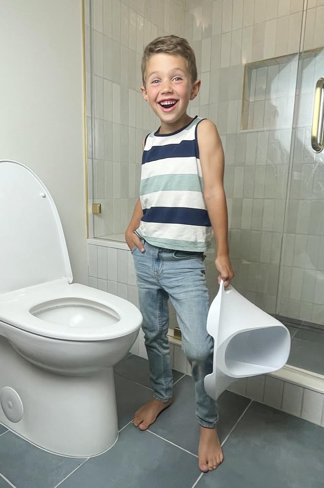 The Otter Topper | Urinal Adapter for Potty Training and Beyond, Easy-to-Clean, Made in USA, Age 2-7 Boys' Urinal Trainer with Sleek Design to Keep Kids' Bathroom Clean from Loo La La