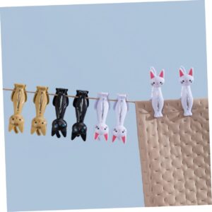 BUGUUYO 12pcs Cat Clip Metal Clothes Clips Chip Clips Cute Air Drying Laundry Clips Clothes Pin Bag Plastic Windproof Heavy Duty Clothes Pin Cartoon Clothespins Seal Iron Wooden Clothespin