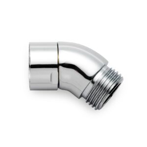 offo shower head elbow adapter, all metal handheld shower head elbow adapter shower arm angle adapter 135 degrees, chrome