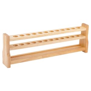 olycraft 12 holes wooden test tube rack 10ml test tube display stands 18mm hole tube display racks wood colorimetric tube stand centrifuge tube rack for test tube chemistry laboratory 14.2x2x4.6 inch