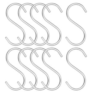 uxcell s hooks, 10pcs 4.3'' - aluminum alloy s-shaped hanger hook, s hooks for hanging clothes towels shoe scarf bag (silver)