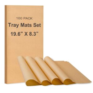 tray mats set for harvest right freeze dryer large trays, harvest right freeze dryer accessories, freeze dryer parchment paper set, food grade materials，19.6 x 8.3 in (100pcs)