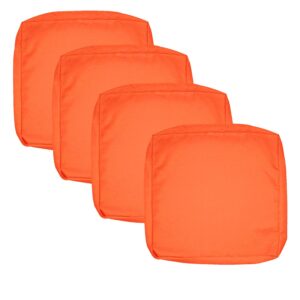 flymei patio cushion covers 24x22x4 waterproof outdoor cushion cover replacement 4packs outdoor seat cushion slipcover for outdoor rattan chair sofa, orange, halloween decor