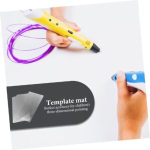 EXCEART 10pcs Transparent Drawing Board 3D Pen Pad 3D Pen Stencils 3D Printer Pen Mat 3dpen Pad 3 Accessories Drawing Paper for Kids Plastic Basic Template PVC Album White Canvas Child