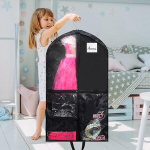 1 Pack Kids Garment Bags for Dance Costumes,Breathable Dance Costume Garment Bag for Competition,Waterproof Hanging Garment Bag 40 Inch Clothes Bag for Dance Costumes,Skating,Theatre