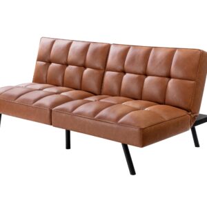 Futon Sofa Bed, Comfortable Futon Sofa Couch, Memory Foam Convertible Loveseat Sofa Bed, Split Back & Seat