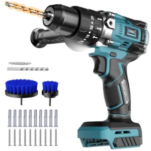 cordless power drill for makita 18v battery: 3 modes electric power driver/drill kit tool, 1/2 inch keyless chuck cordless impact drill set, 20 position, variable speed, for home, garden(no battery)