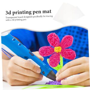 EXCEART 10pcs Transparent Drawing Board 3D Pen Pad 3D Pen Stencils 3D Printer Pen Mat 3dpen Pad 3 Accessories Drawing Paper for Kids Plastic Basic Template PVC Album White Canvas Child