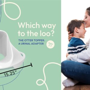 The Otter Topper | Urinal Adapter for Potty Training and Beyond, Easy-to-Clean, Made in USA, Age 2-7 Boys' Urinal Trainer with Sleek Design to Keep Kids' Bathroom Clean from Loo La La