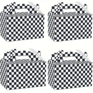 keioy 16pcs racing flag gift bags black and white checker racing treat boxes race car theme party favor treat boxes favor snack goody cardboard bagparty favors decorations supplies