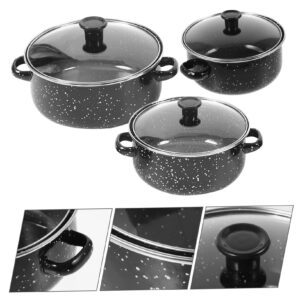 BRIGHTFUFU 1 Set Mini Enamel Pot Enamel Cooking Pot Enamel Stew Pot Ceramic Stew Pan Soup Serving Bowls Ceramic Soup Pot Ceramic Stockpot Ceramic Stew Bowl Pasta Pot Cooker Steam Milk Pot