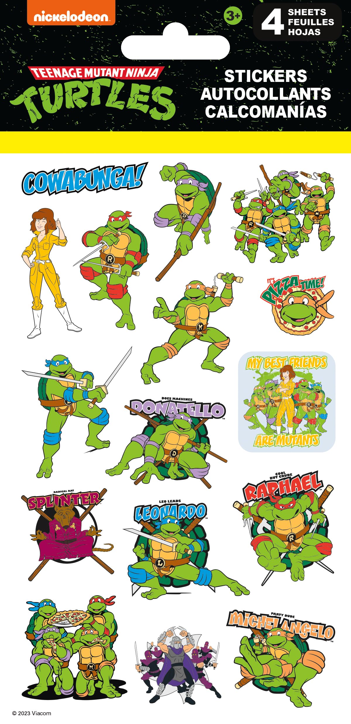 Nickelodeon - Teenage Mutant Ninja Turtles - Classic - Standard Stickers - 4 Sheet Standard Stickers - 4 Sheet