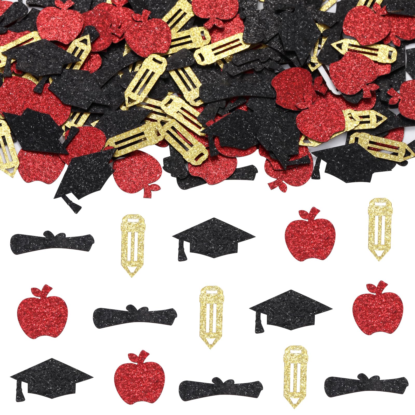 Sursurprise 2024 Teacher Graduation Party Decorations, 200Pcs Teacher Graduation Confetti Glitter for Table, Congrats Teacher Class of 2024 Grad Party Supplies