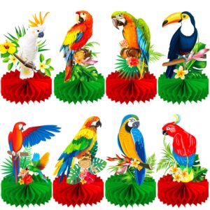 parrot honeycomb centerpieces 11pcs tropical bird party table centerpieces birds party supplies hawaiian luau party decoration for rainforest birds baby shower party supplies