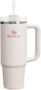 stanley quencher h2.0 flowstate stainless steel vacuum insulated tumbler with lid and straw for water, iced tea or coffee, smoothie and more, rose quartz 2.0, 30 oz / 0.89 l