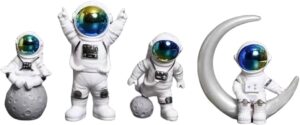 shibeiparts 4 pcs miniature astronaut figurines spaceman statues space theme desktop decorations cake topper cake decorations spaceman astronaut children toys (color gradient)