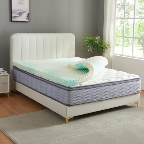 Restologie 2'' Reversible Gel Memory Foam 7- Zone Mattress Topper (Queen)