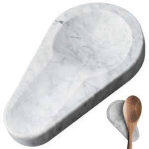 spoon rest - marble utensil holder - spoon holder for stove - kitchen spoon rest - modern utensil rest - versatile spoon rest for kitchen counter - marble spoon rest by paumy