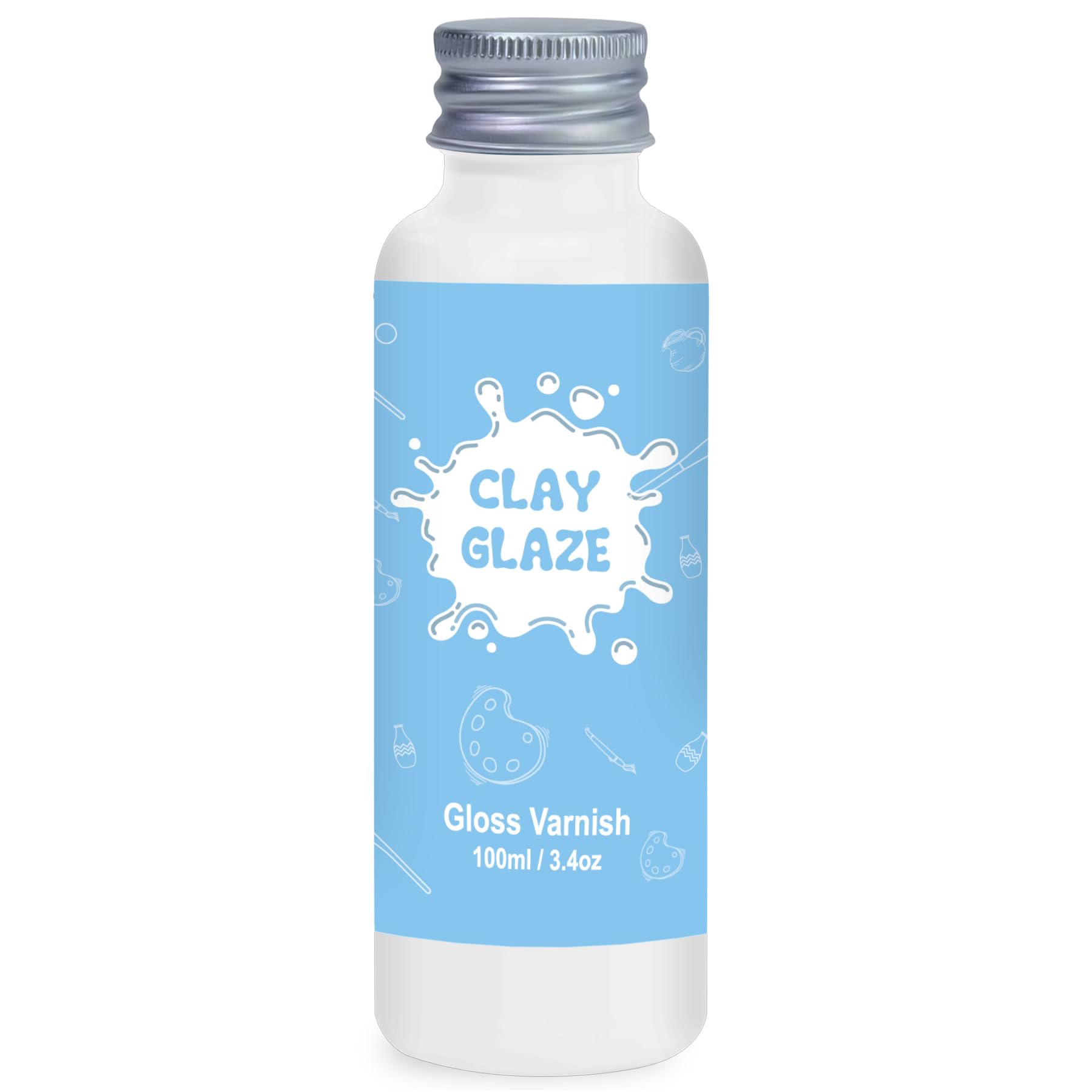 100ml Air Dry Clay Varnish，Air Dry Clay Sealant for Airdry Clay，Air Dry Clay Glaze Can Not Only Used to Prevent Clay Cracking, Scratches, and Wear,It Can Also Having a Glossy Glaze Effect (Gloss)