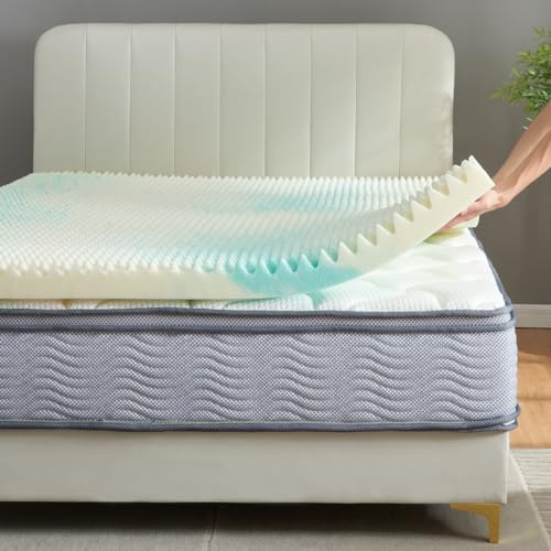 Restologie 2'' Reversible Gel Memory Foam 7- Zone Mattress Topper (Queen)