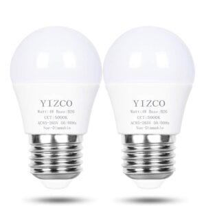 yizco a15 refrigerator light bulb 4w 40watt equivalent 120v appliance bulbs fridge freezer led bulbs waterproof daylight white 2 pack