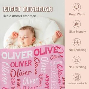 PerStudio Personalized Baby Blanket Custom Name Blankets Throws for Kids Boys Girls Customized Christmas Birthday Gifts for Adults