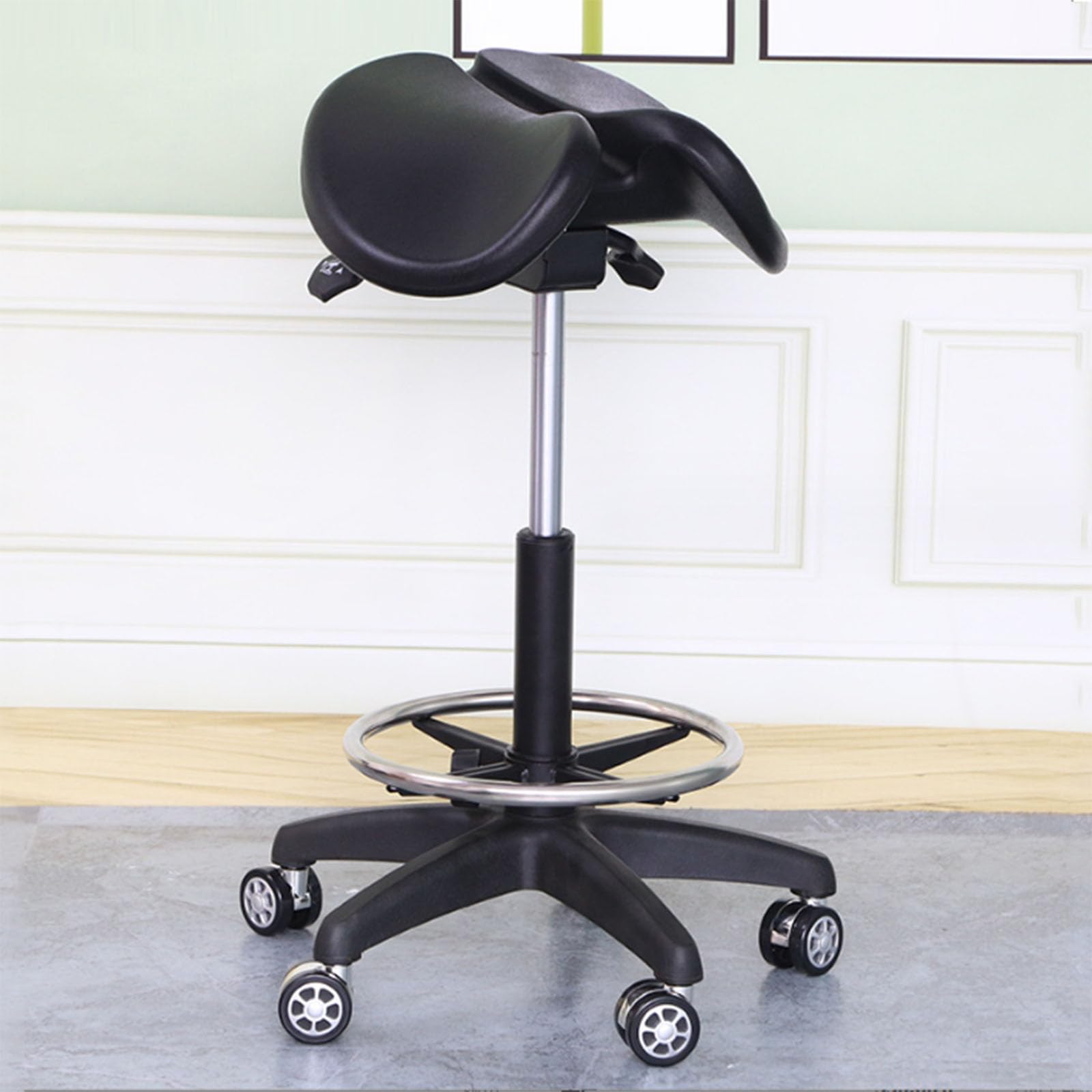 SFKLYU Split Saddle Stool Dentist Chair Doctor Stool Ergonomic Saddle Stool Adjustable Height for Drafting Lab Clinic Dentist Salon Massage Office,B,M