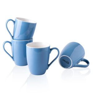 gbhome porcelain coffee mugs set, 16 oz large coffee mugs set of 4 for dad mom women men, light weight ceramic coffee cups for cappuccino,latte,tea,cocoa, dishwasher & microwave safe, french blue