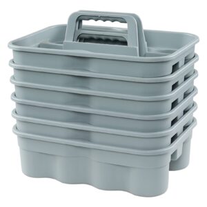 qqbine plastic cleaning tote caddy, plastic caddy with handle, 6 pack