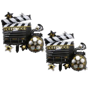 boningnew 2 pcs cine camera mylar foil balloons movie night balloons for birthday party wedding baby shower photography theme party hollywood-themed party carnival theme party decorations supplies