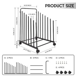 GENMOUS Art Storage Rack with Caster Wheels, Art Drying Rack Metal Storage Stand for Canvas Storage Paint Drying Rack,Drawing Board Stands for Printed Matter,Crafts Drying,Art Studio,Classrooms Easel