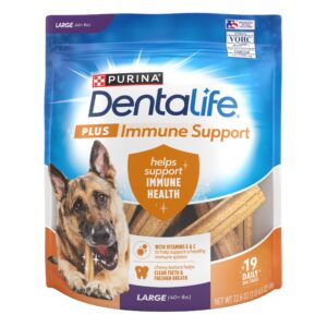 dentalife purina plus immune support chicken, apple and blueberry flavor large dog dental chews