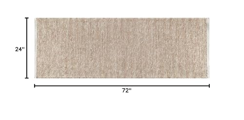 Hausattire Jute Woven Runner Rug 2'x6' - Natural, Long Boho Farmhouse Rugs for Hallway, Living Room, Bedroom, Kitchen | Beige Rustic Floor Mat for High Traffic Area - 24x72 Inch