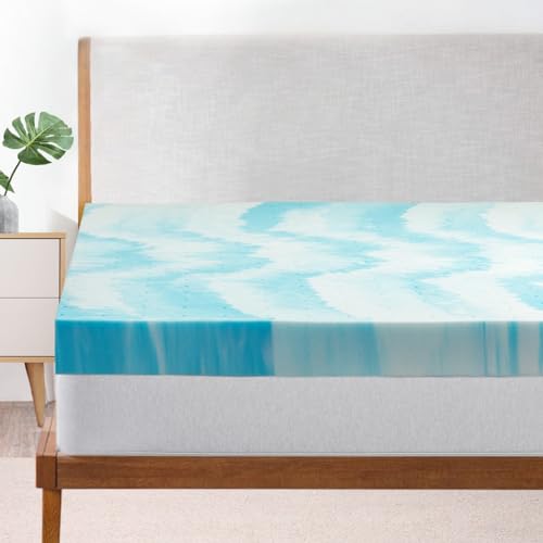 JJDANFILL 3 Inch Gel Swirl Memory Foam Mattress Topper for Pressure Relieving– Cooling Gel Infused–CertiPUR-US Certified - Twin XL