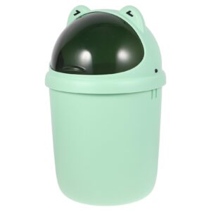 dearmamy cute frog trash can plastic wastebasket kawaii waste garbage bin with lid bathroom trash can garbage basket bin rubbish container under desk trash bin for kid room